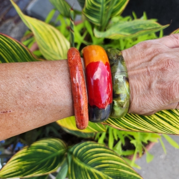 Vintage | Jewelry | Vintage Colorful Bangle Trio | Poshmark
